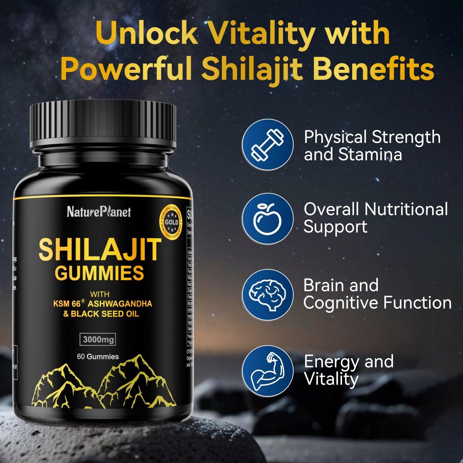 Shilajit Gummy for Men & Women - Natural Immunity Support Supplement ...
