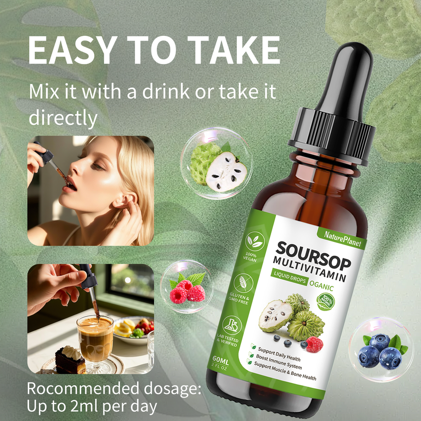Soursop & Multivitamin Liquid Drops - Immunity & Vitality Boost ...