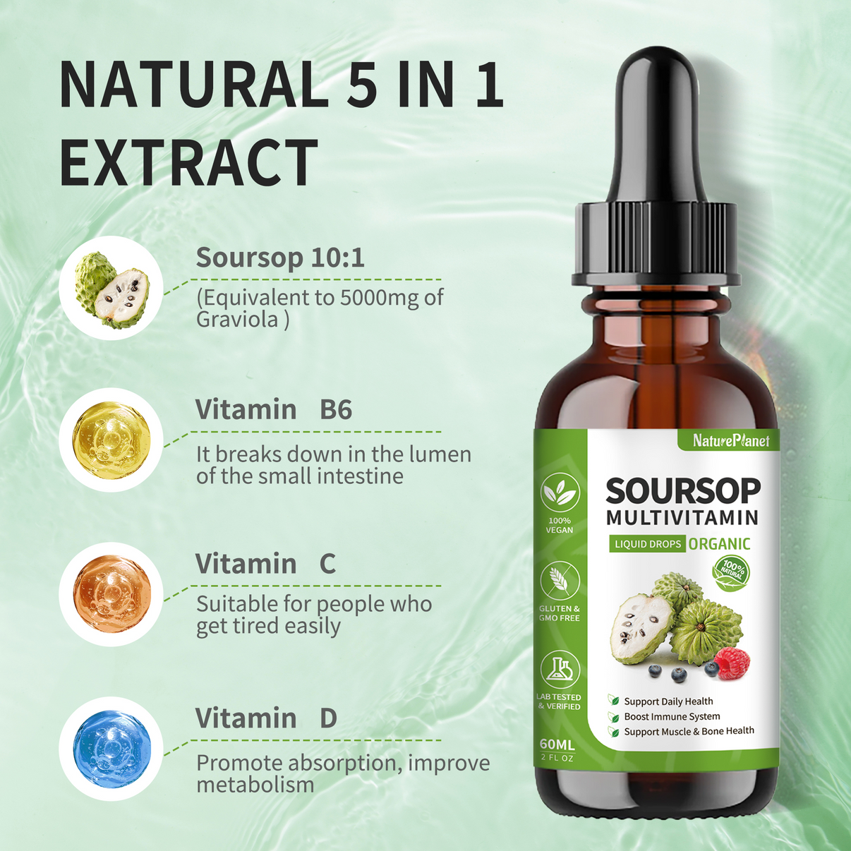 Soursop & Multivitamin Liquid Drops - Immunity & Vitality Boost ...